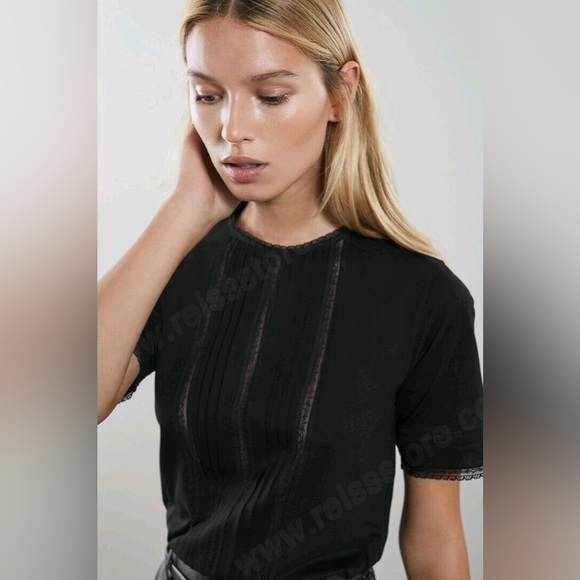 Reiss | Tops | Reiss Black Lace Ada Top | Poshmark
